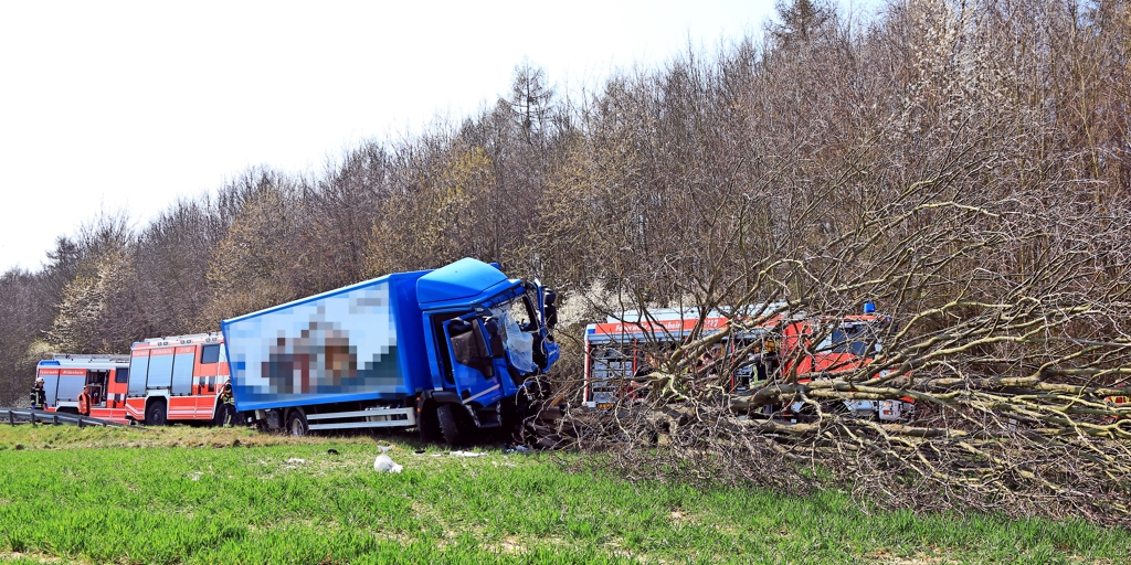 Lastwagen prallt gegen Baum: Fahrer stirbt am Unfallort
